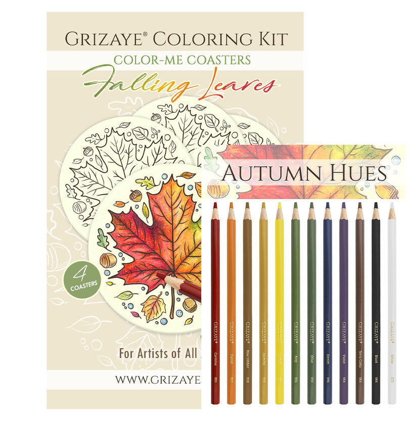 Color-Me Coasters: Falling Leaves – Grizaye Art